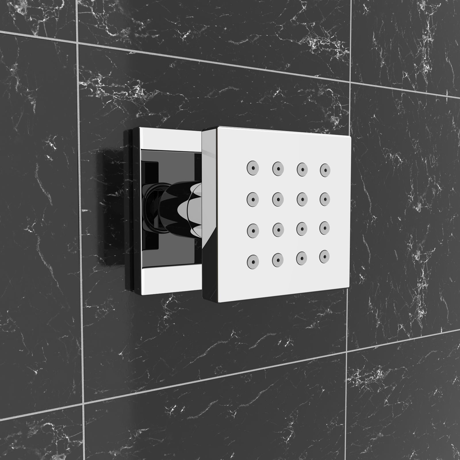 4 X Chrome Square Bathroom Shower Mixer Massage Body Jets – HUIDA ...